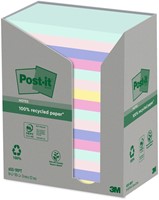 Memoblok Post-it 655-RPT 76x127mm recycled rainbow pastel 16 stuks bij ...